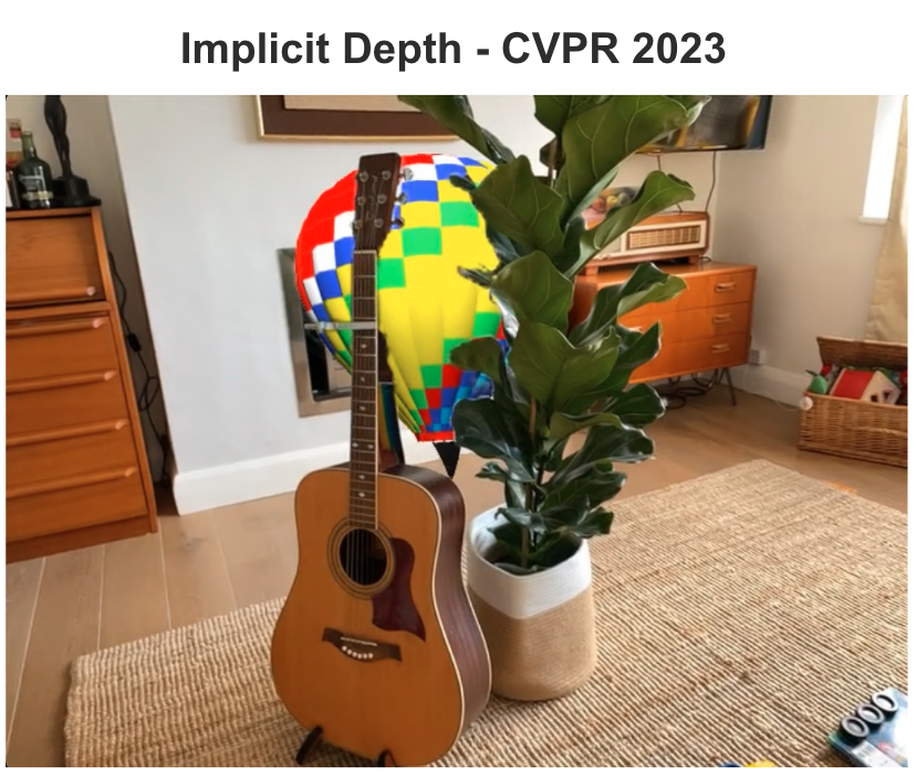 Virtual Occlusions Through Implicit Depth